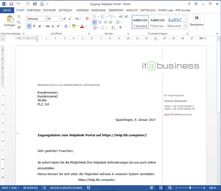 Wie Sie eine Vorlage in Word erstellen