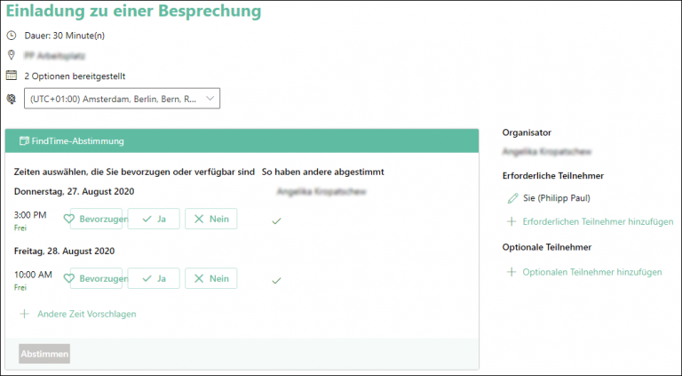 FindTime: Outlook-Plugin für die Terminfindung